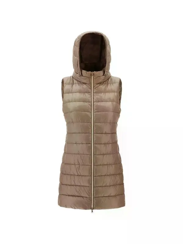 Herno Hooded Quilted Gilet - Brown