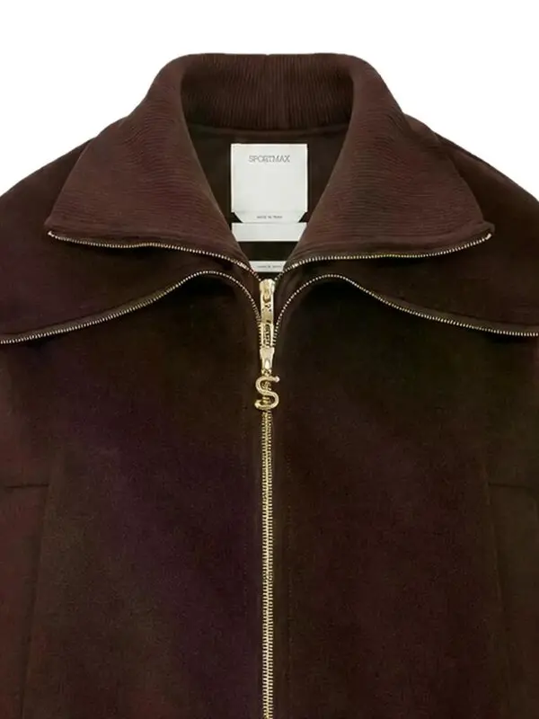 Sportmax Wool Zip-up Jacket - Brown
