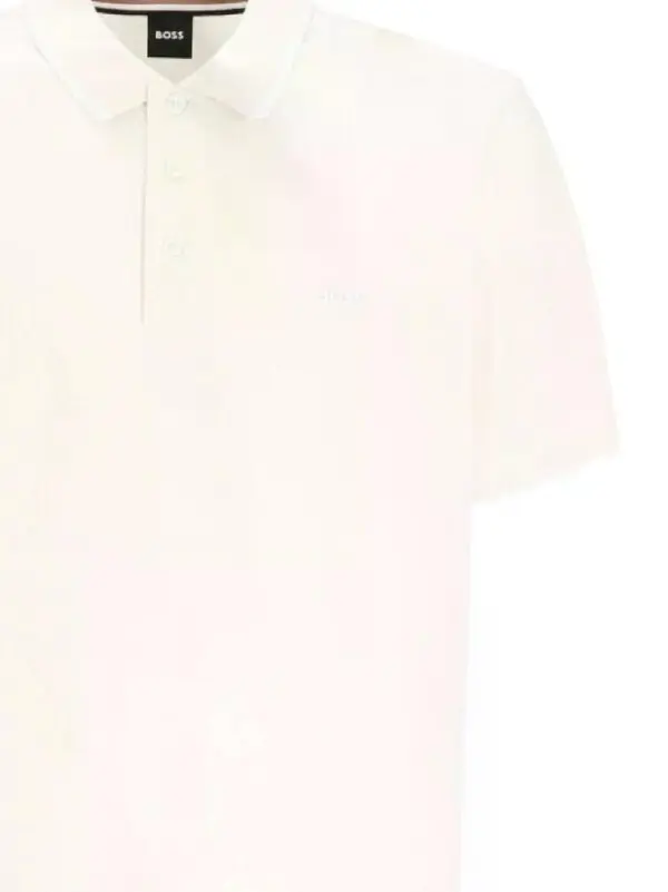 BOSS Logo-embroidered Polo Shirt - Neutrals