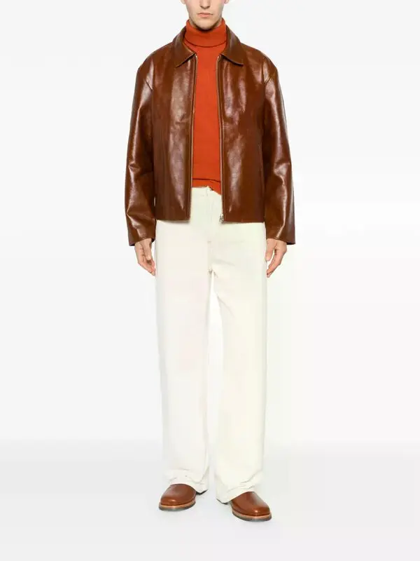 Sandro Ales Leather Jacket - Brown