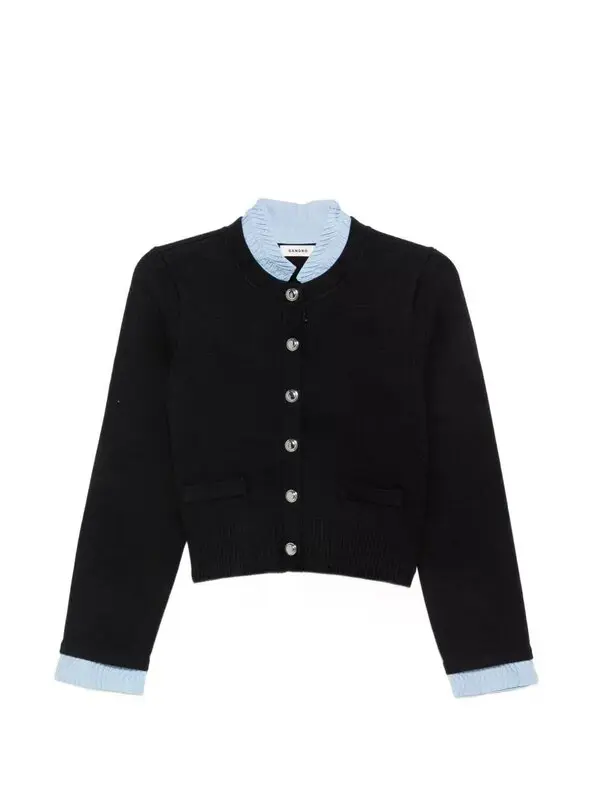 Sandro Anthony Contrast-collar Button-up Cardigan