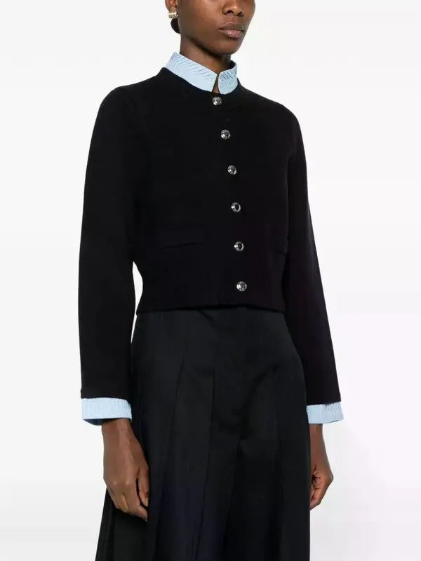 Sandro Anthony Contrast-collar Button-up Cardigan
