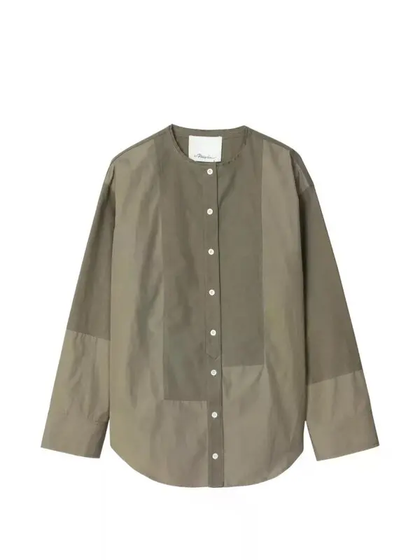 3.1 Phillip Lim Collarless Cotton-poplin Shirt