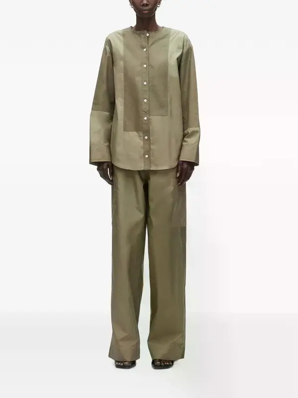3.1 Phillip Lim Collarless Cotton-poplin Shirt