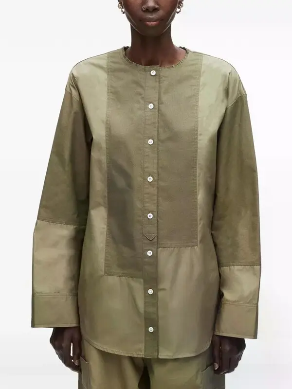 3.1 Phillip Lim Collarless Cotton-poplin Shirt