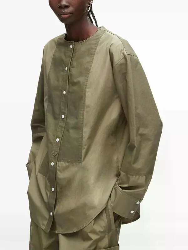 3.1 Phillip Lim Collarless Cotton-poplin Shirt