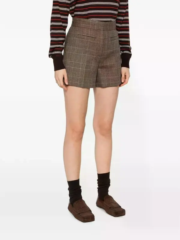 Sandro Tailored Check Pattern Shorts