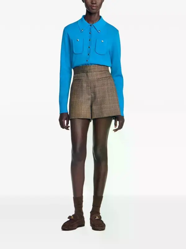 Sandro Tailored Check Pattern Shorts