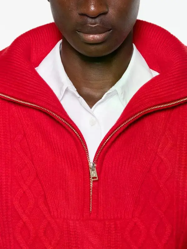 Sandro Cable-knit Quarter-zip Sweater