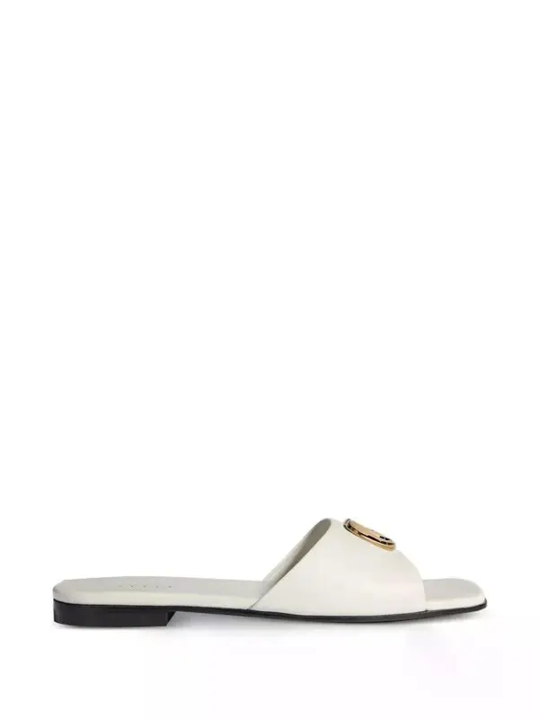 Gucci Double G Leather Flat Sandals