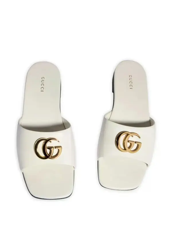 Gucci Double G Leather Flat Sandals