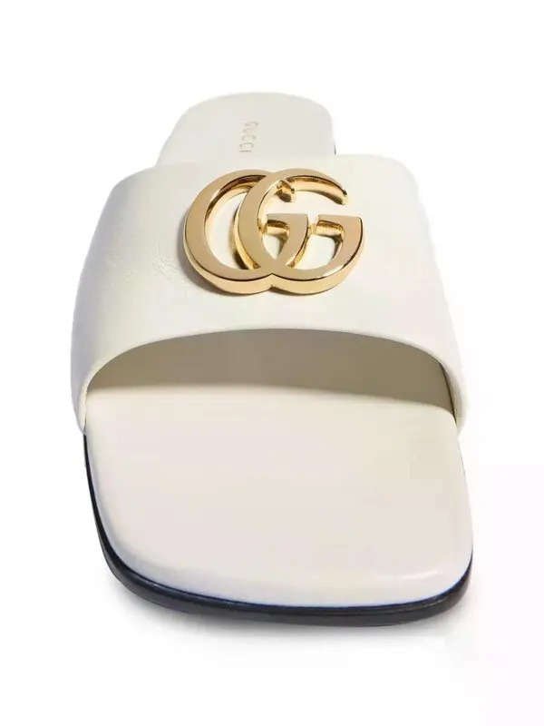 Gucci Double G Leather Flat Sandals