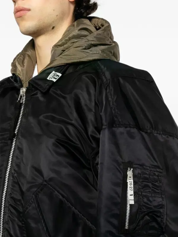 Mihara Yasuhiro Layered-hood Bomber Jacket