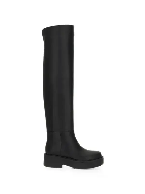 GIANVITO ROSSI Over The Knee Platform Leather Boots