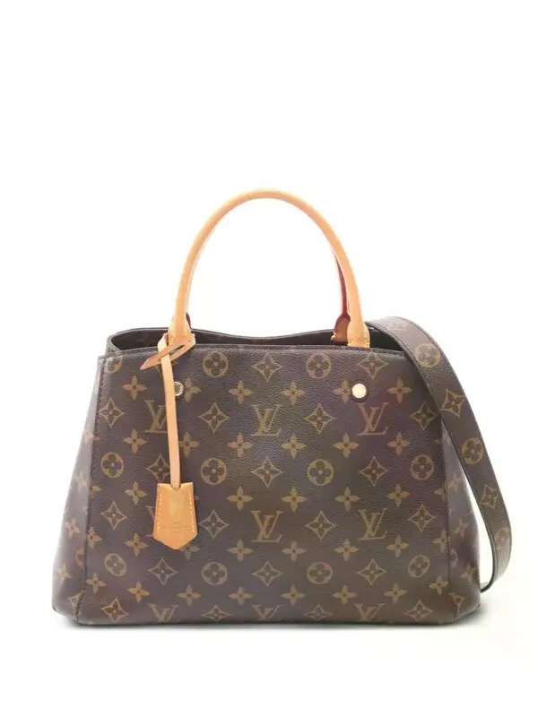 LOUIS VUITTON Monogram Montaigne Tote Bag - Brown