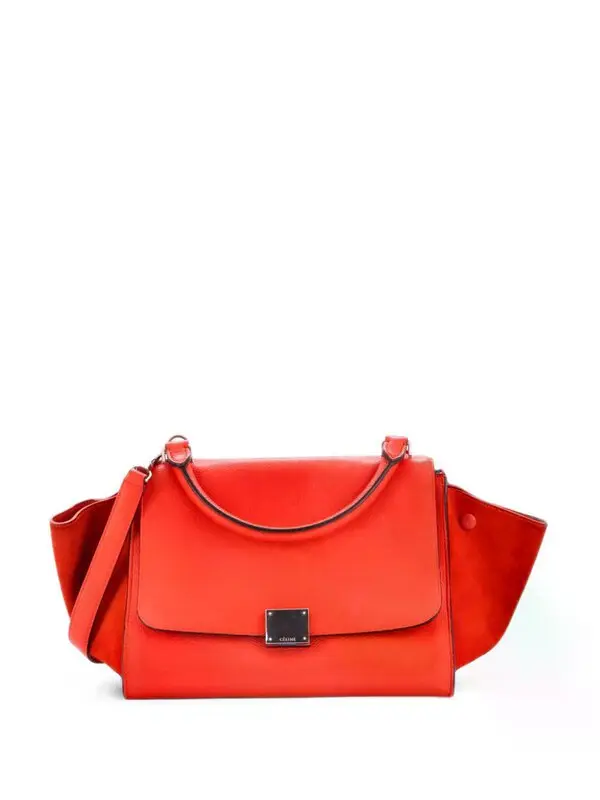 Celine Tricolor Trapeze Bag Leather Small Satchel