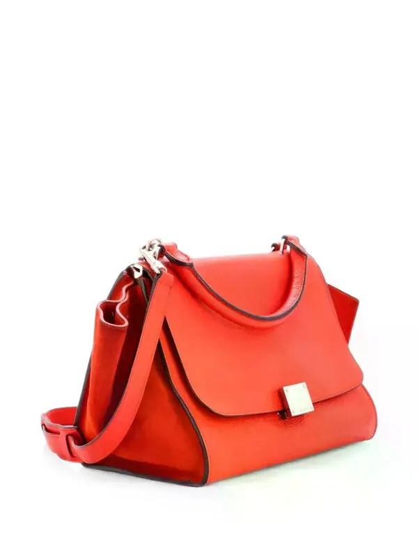 Celine Tricolor Trapeze Bag Leather Small Satchel
