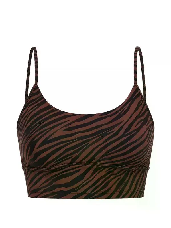 Rip Curl Zebra-print Ribbed Sports Bra