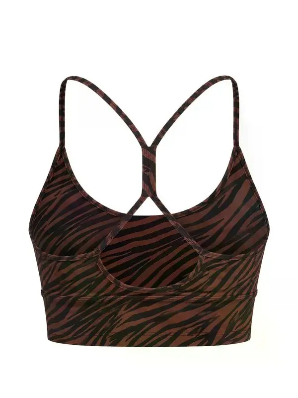 Rip Curl Zebra-print Ribbed Sports Bra
