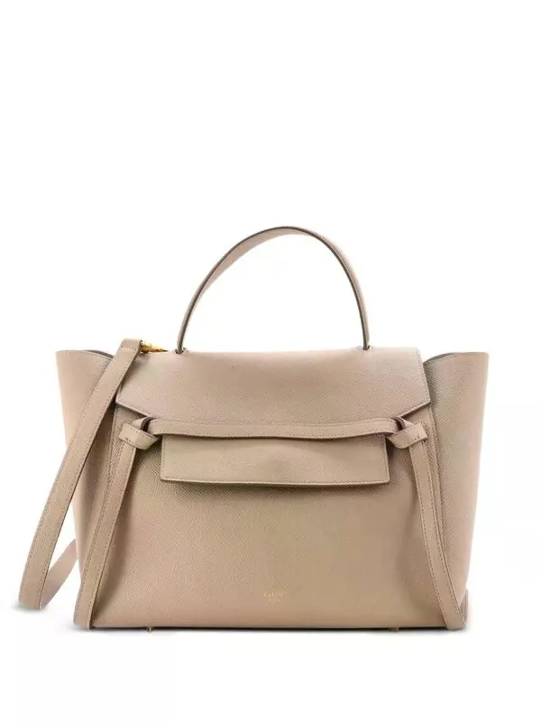 Celine Belt Bag Textured Leather Mini Shoulder Bag - Neutrals