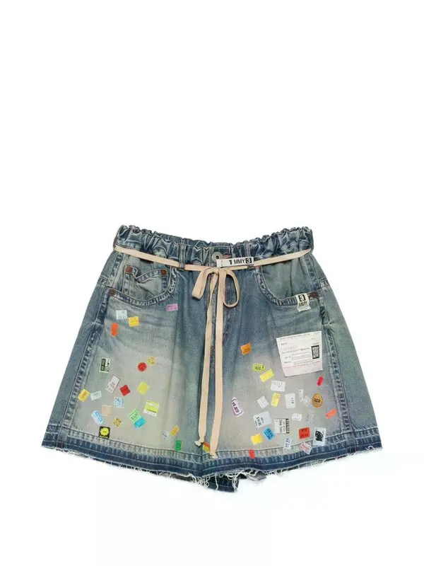 Mihara Yasuhiro Patch-detail Frayed-hem Shorts