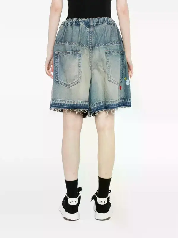 Mihara Yasuhiro Patch-detail Frayed-hem Shorts