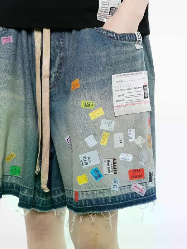 Mihara Yasuhiro Patch-detail Frayed-hem Shorts
