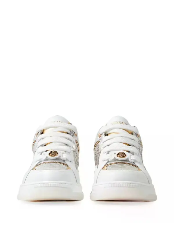 Versace Biggie Basket Leather & Metallic-nappa Trainers