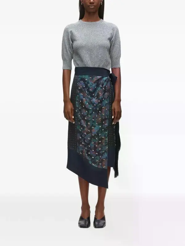 3.1 Phillip Lim Desert Flower Draped Wrap Midi Skirt