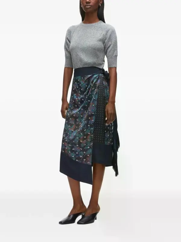 3.1 Phillip Lim Desert Flower Draped Wrap Midi Skirt
