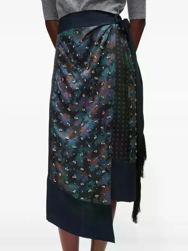 3.1 Phillip Lim Desert Flower Draped Wrap Midi Skirt
