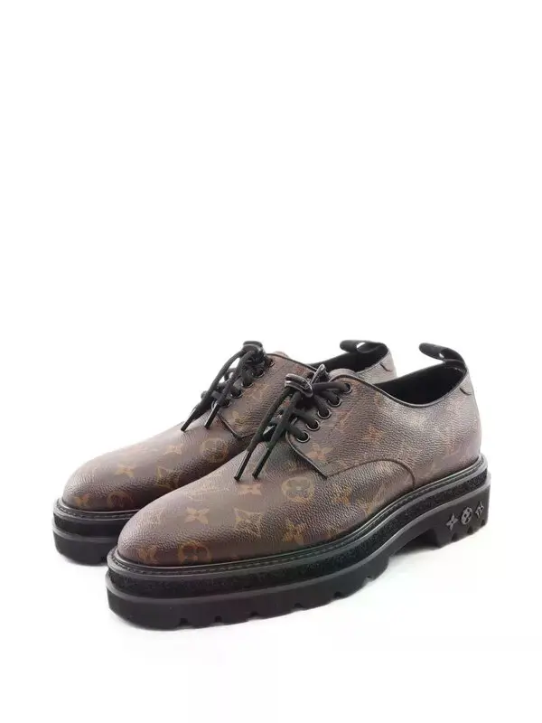LOUIS VUITTON Monogram Black Ice Derby Shoes