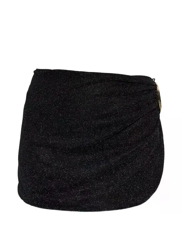 Oseree Metallic-effect Ruched Mini Skirt