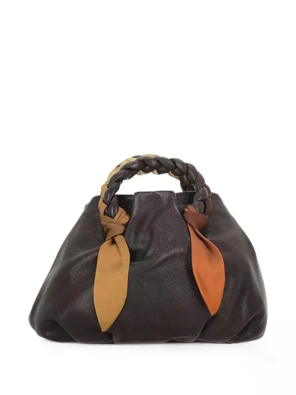 Hereu Braided Handle Leather Tote Bag
