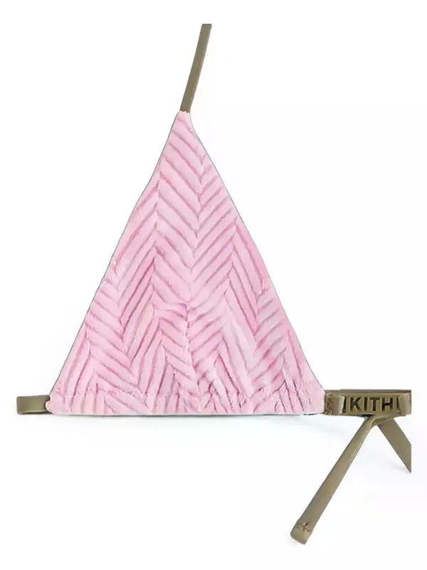 Kith Talia Ii Monogram-embossed Bikini Top - Pink