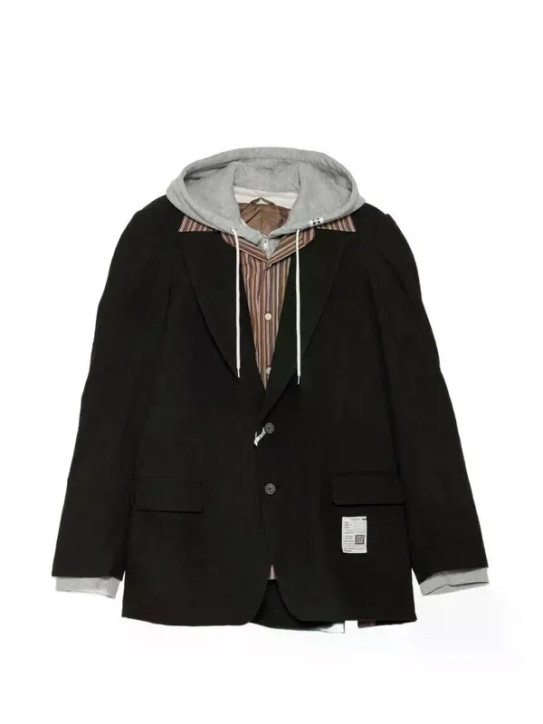 Mihara Yasuhiro Layered-panel Single-breasted Blazer