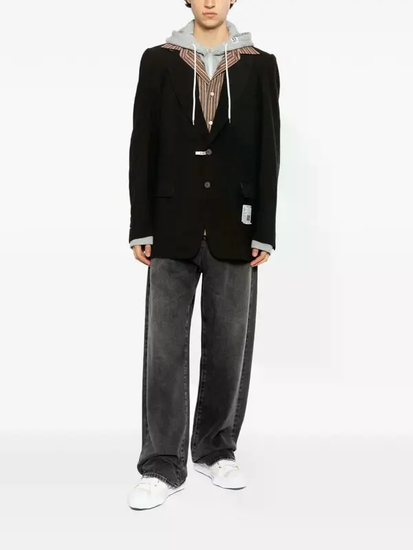 Mihara Yasuhiro Layered-panel Single-breasted Blazer