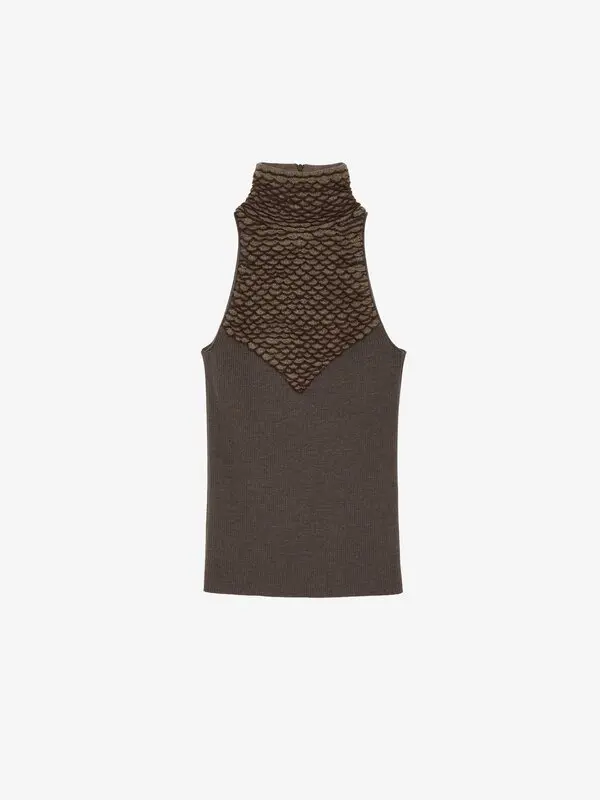 Alexander McQueen Knit Feathers Top