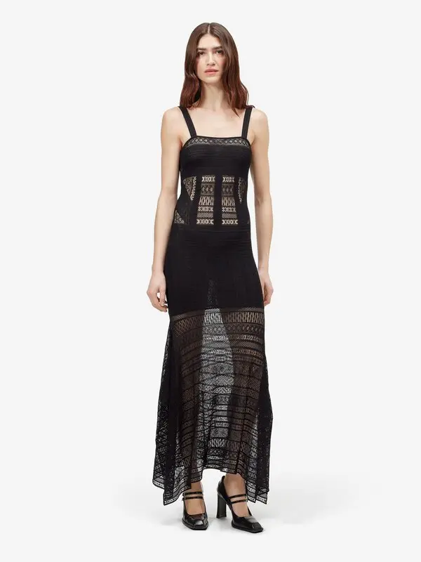 Alexander McQueen Viscose Knit Lace Dress
