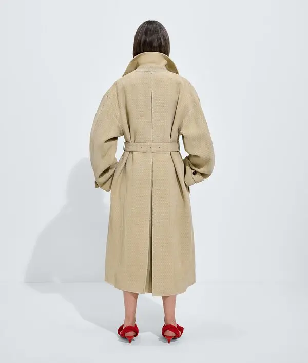 Bottega Veneta Mini Intreccio Suede Leather Coat