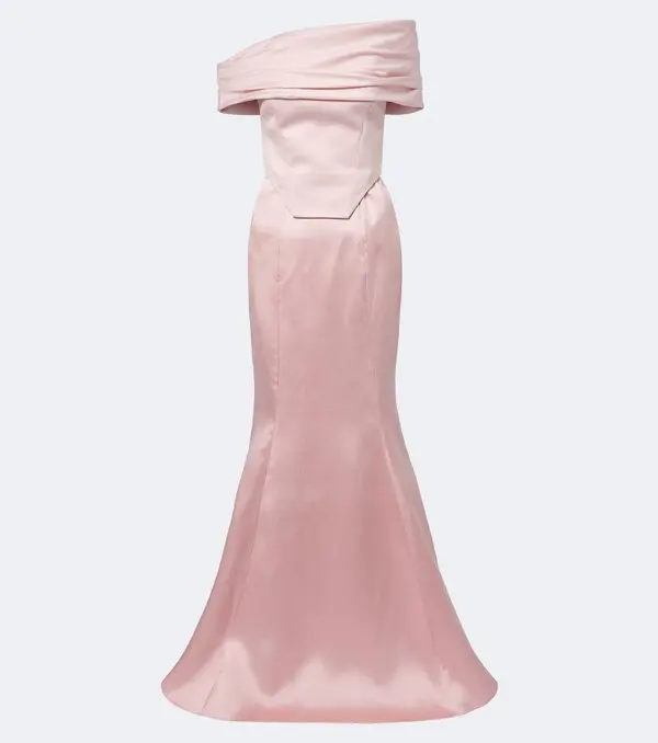 Solace London Alta Off-shoulder Bustier Gown