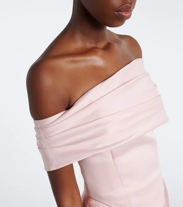 Solace London Alta Off-shoulder Bustier Gown