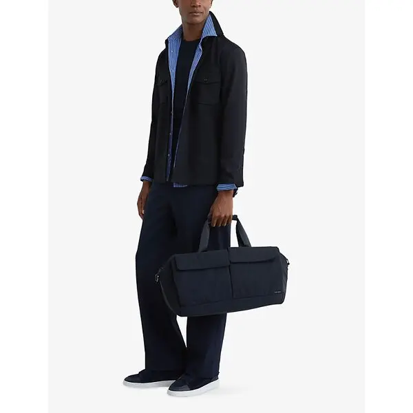 REISS Mcshane Patch-pocket Wool-blend Shirt - Navy