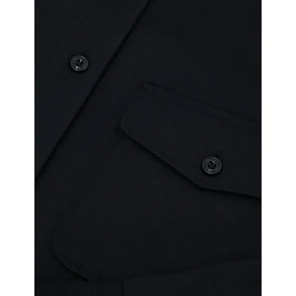 REISS Mcshane Patch-pocket Wool-blend Shirt - Navy