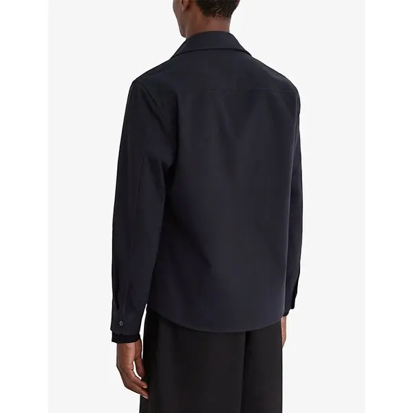 REISS Astra Flap-pocket Cotton-twill Shirt - Navy