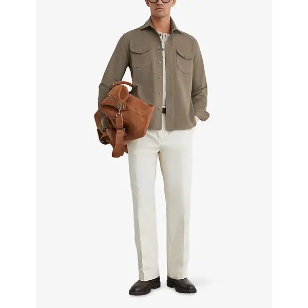 REISS Astra Flap-pocket Cotton-twill Shirt