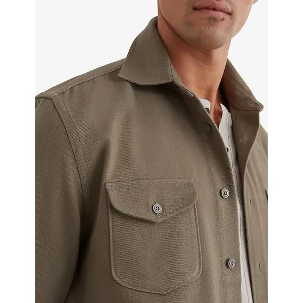 REISS Astra Flap-pocket Cotton-twill Shirt