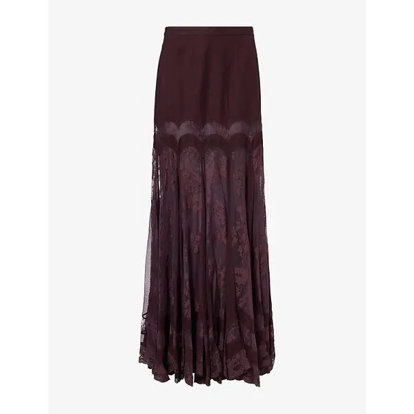 Zimmermann Valiant Sheer-panel Silk Maxi Skirt
