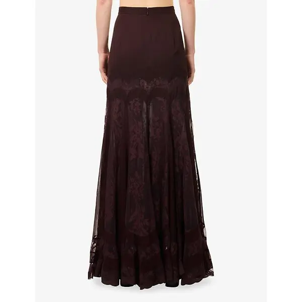 Zimmermann Valiant Sheer-panel Silk Maxi Skirt