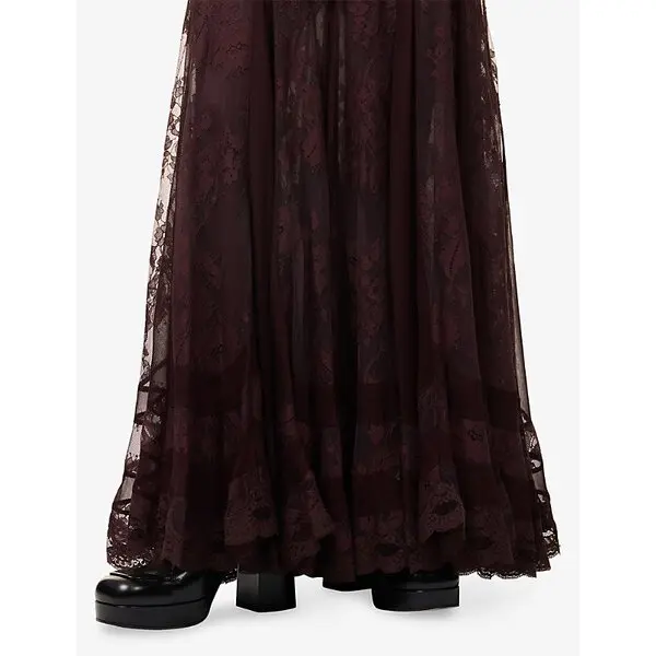 Zimmermann Valiant Sheer-panel Silk Maxi Skirt